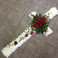4' Red Rose Based Cross